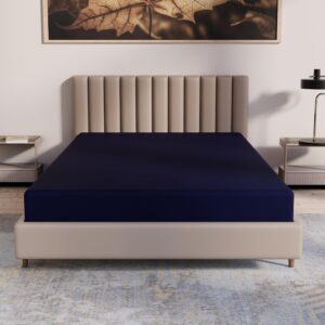 greaton, 9-inch medium firm water-resistance foam vinyl mattress, easy to clean, comfortable & noise free, twin, blue