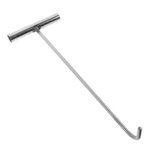 hohopeti stainless steel manhole lifter tool heavy duty hook for lifting and moving manhole covers storm drains and sewer lids portable and household door lifter