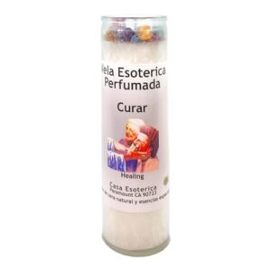 healing-palm wax spiritual intention spell candle-[white] | vela casa esoterica perfumada- (curar)