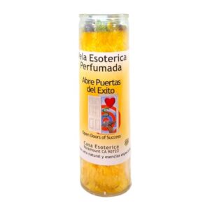 open door to success-palm wax spiritual intention spell candle-[yellow] | vela casa esoterica perfumada- (abre puertas del exito)