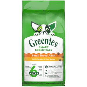 greenies smart essentials small breed adult high protein dry dog food real chicken & rice recipe, 5.5 lb. bag