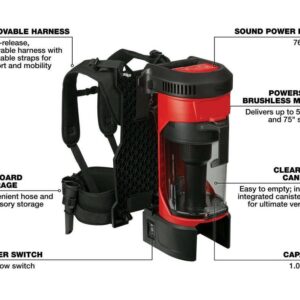 FitseN Suitable for Milwaukee M18 18V 3-in-1 Cordless Backpack Vacuum - Bare Tool, Model# 0885-20