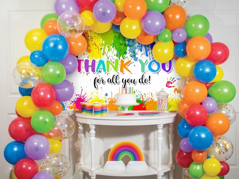 Avezano Art Thank You Backdrop Painting Thank You for All You Do Party Decoration Thanks to Staff Teachers Professors Doctors Photo Banner We Appreciate You Banner 70.8 x 43.3 Inch