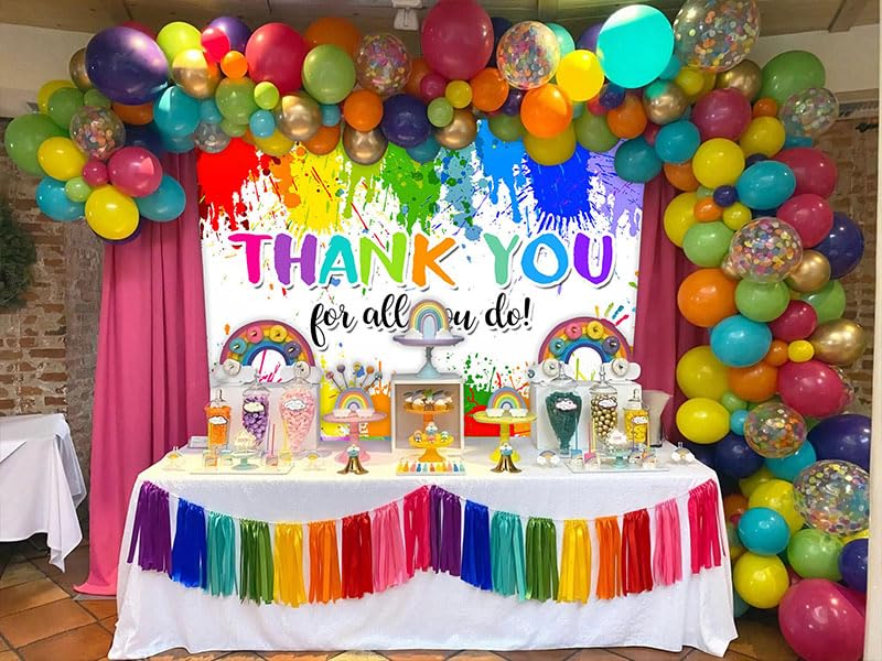 Avezano Art Thank You Backdrop Painting Thank You for All You Do Party Decoration Thanks to Staff Teachers Professors Doctors Photo Banner We Appreciate You Banner 70.8 x 43.3 Inch