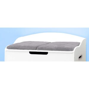 dibsies foldable toy box cushion (gray sherpa)