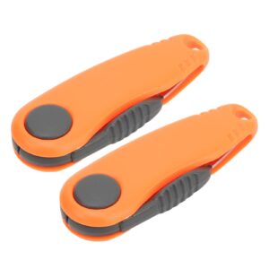 mini badminton line scissors, folding outdoor fishing line cutter abs carbon steel 2pcs for camping (orange)