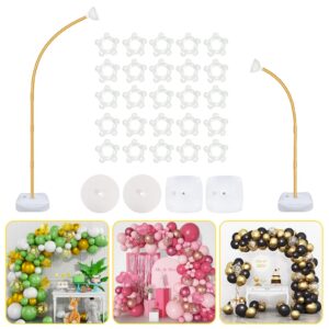 cyaooi 8ft & 6ft gold balloon arch stand, free bending top balloon arch kit, half arch balloon stand with base for floor, balloon column kit for wedding birthday baby shower graduation party decor