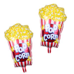 2pcs popcorn party balloons movie night party balloons for birthday baby shower wedding decoration 25.5 x 17.7 inch