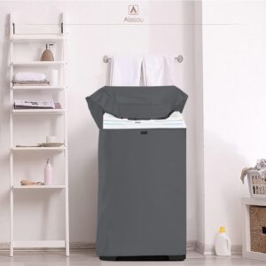 MBOOM Portable Washing Machine Cover,Top Load Washer Dryer Cover,Waterproof Full-Automatic,Wheel Washing Machine Cover(S,Grey)