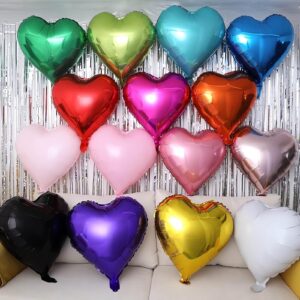 Blue Heart Shaped balloons Pack of 10,18 Inch Love Valentine Balloons Heart Romantic Balloons For Valentines Day Propose Marriage Wedding Bridal Shower Engagement Party Decorations