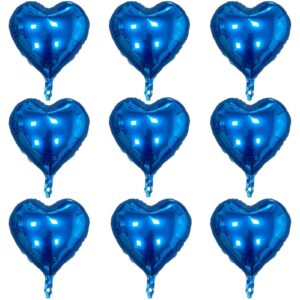 blue heart shaped balloons pack of 10,18 inch love valentine balloons heart romantic balloons for valentines day propose marriage wedding bridal shower engagement party decorations