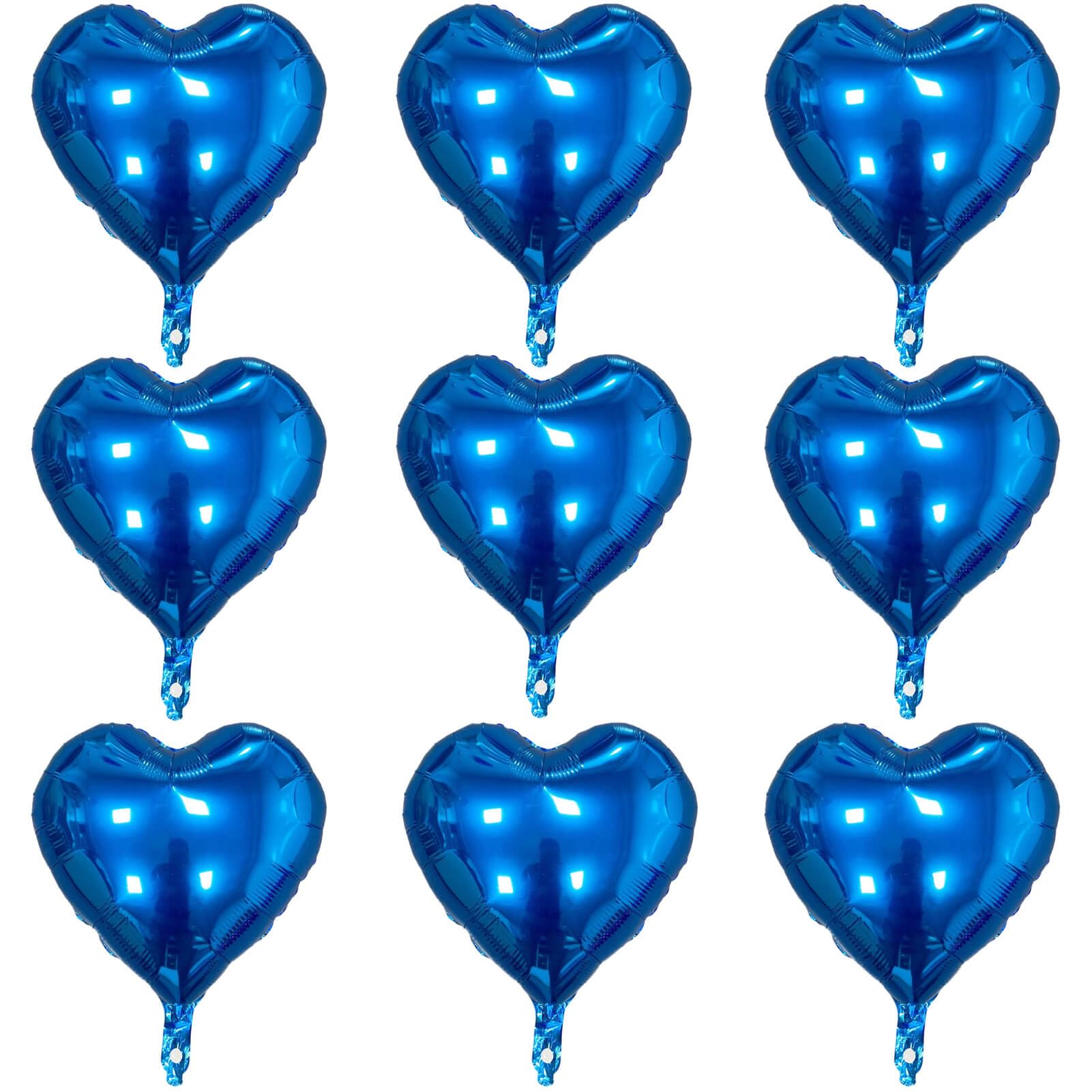 Blue Heart Shaped balloons Pack of 10,18 Inch Love Valentine Balloons Heart Romantic Balloons For Valentines Day Propose Marriage Wedding Bridal Shower Engagement Party Decorations