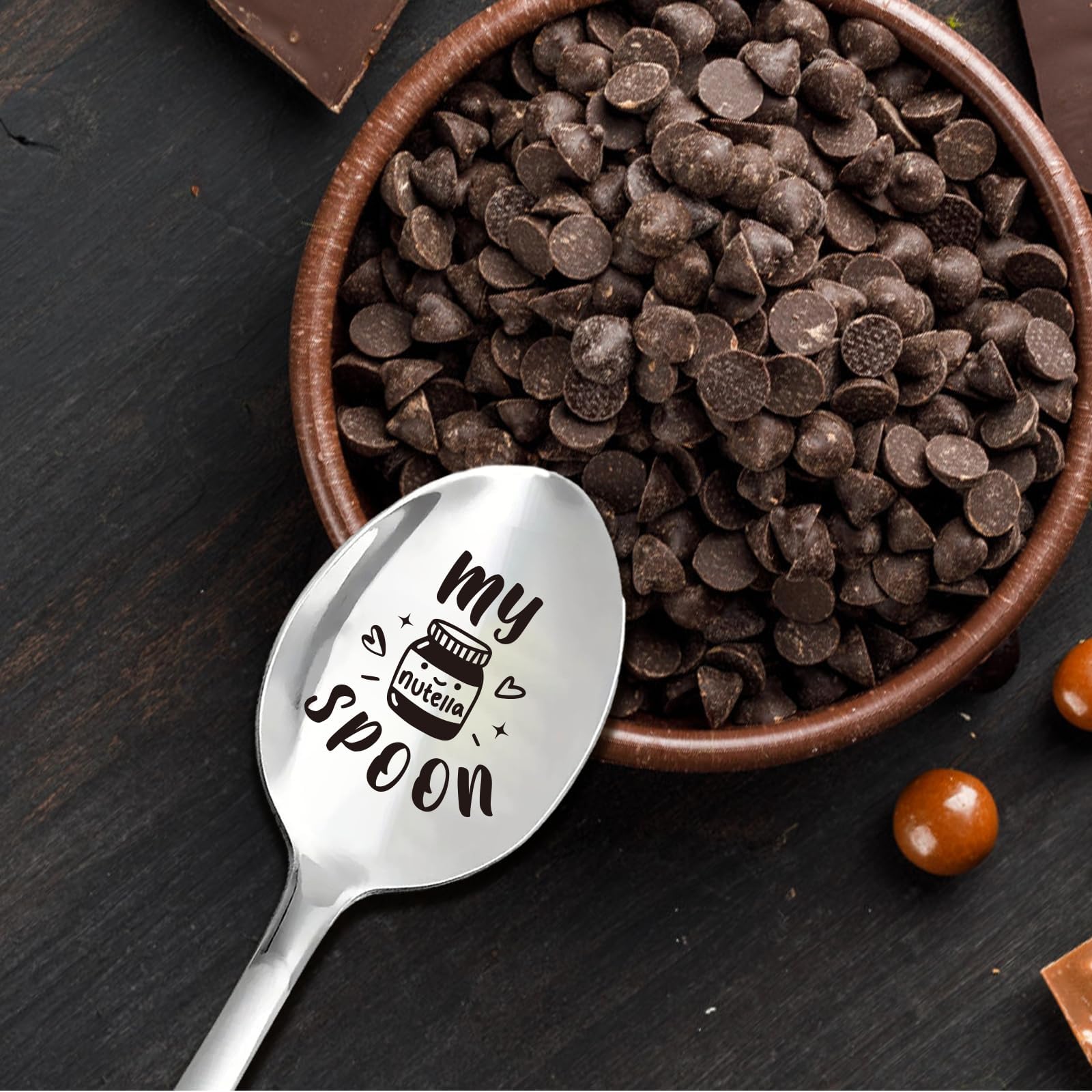 My Nutella Spoon Stainless Steel Spoon, Dessert Cake Nutella Spoon, Gifts for Women, Men, Nutella Lovers, Birthday Christmas Thanksgiving Graduation Housewarming Gifts, Unique Idea Gift