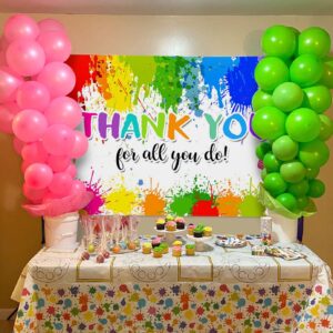 Avezano Art Thank You Backdrop Painting Thank You for All You Do Party Decoration Thanks to Staff Teachers Professors Doctors Photo Banner We Appreciate You Banner 70.8 x 43.3 Inch