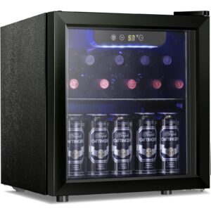 antarctic star 12 bottle wine cellar - mini beverage fridge for wine, 48 can small wine cooler for home and bar, electronic temperature knob control, 1.3 cu. ft.