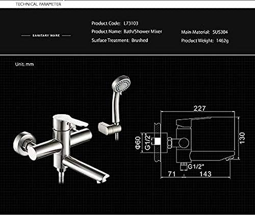 Kitchen Taps Stainless Steel Bathtub Faucet Bathroom Shower Hot and Cold Water Mixing Polished Brused Bathtub Faucets Tap