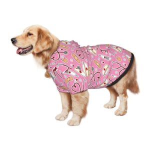 Medical Thermometer Nurse Hat Dog Hoodies for Medium Large Dogs Costume Pet Coat Pullover