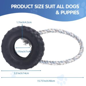 Comfpet Durable Dog Chew Toys in Tire Shape for Training and Cleaning Teeth, Tough Rubber Dog Toys for Aggressive Chewers, Dog Dental Chews Toy, Interactive Dog Toys for Small, Medium, Large Breeds