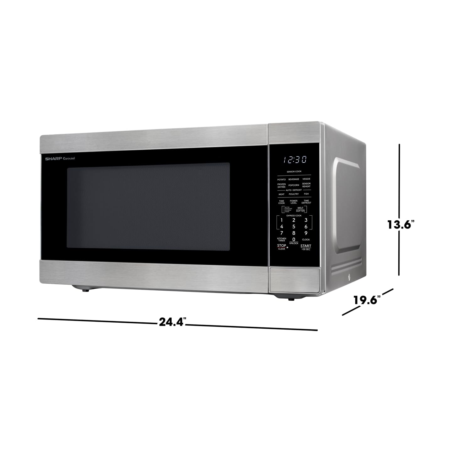 SHARP SMC2266KS Oven with Removable 16.5" Carousel Turntable, Cubic Feet, 1200 Watt Countertop Microwave, 2.2 CuFt, Stainless Steel