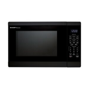 sharp smc1461kb oven with removable 12.4" carousel turntable, cubic feet, 1100 watt countertop microwave, 1.4 cuft, black