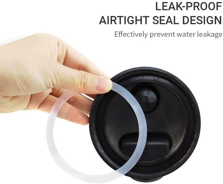 2 Pack Regular Mouth Flip Cap Mason Jar Lids for Mason Jars - Airtight Sealing, Leak-Proof Design, and Convenient Pouring Spout (Jars Sold Separately) (Black)