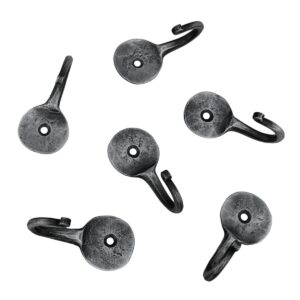 living ideas hand forged metal wall hook set of 6 pcs wrought iron handmade rustic hook for plant & mug blacksmith farmhouse decor coat hook rack antique finish heavy duty kitchen utensils hooks