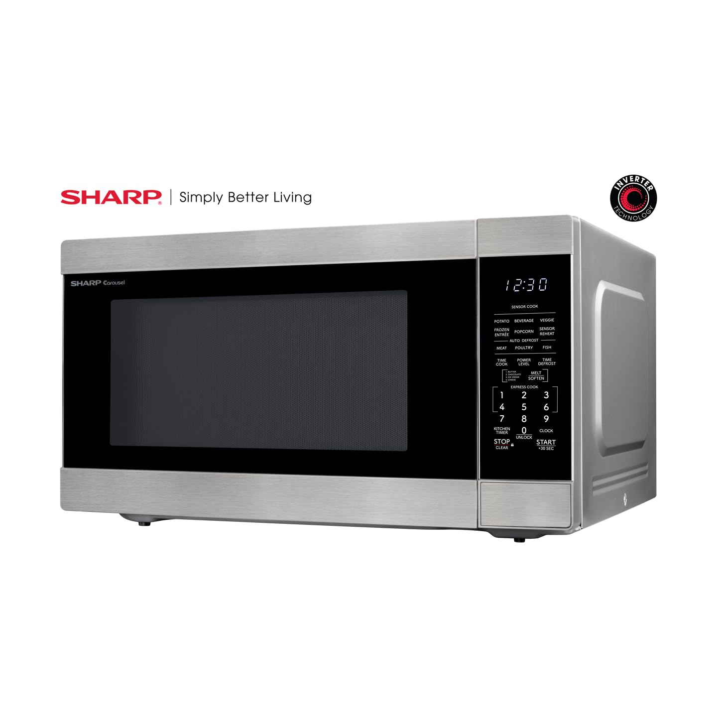 SHARP SMC2266KS Oven with Removable 16.5" Carousel Turntable, Cubic Feet, 1200 Watt Countertop Microwave, 2.2 CuFt, Stainless Steel