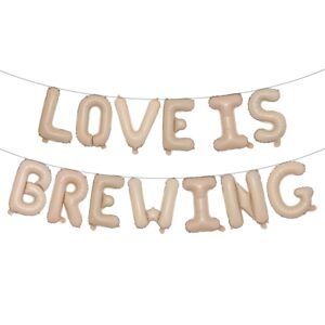 love is brewing multicolor balloons,coffee themed bar bridal shower supplies wedding engagement party garland decoration (love is brewing caramel)