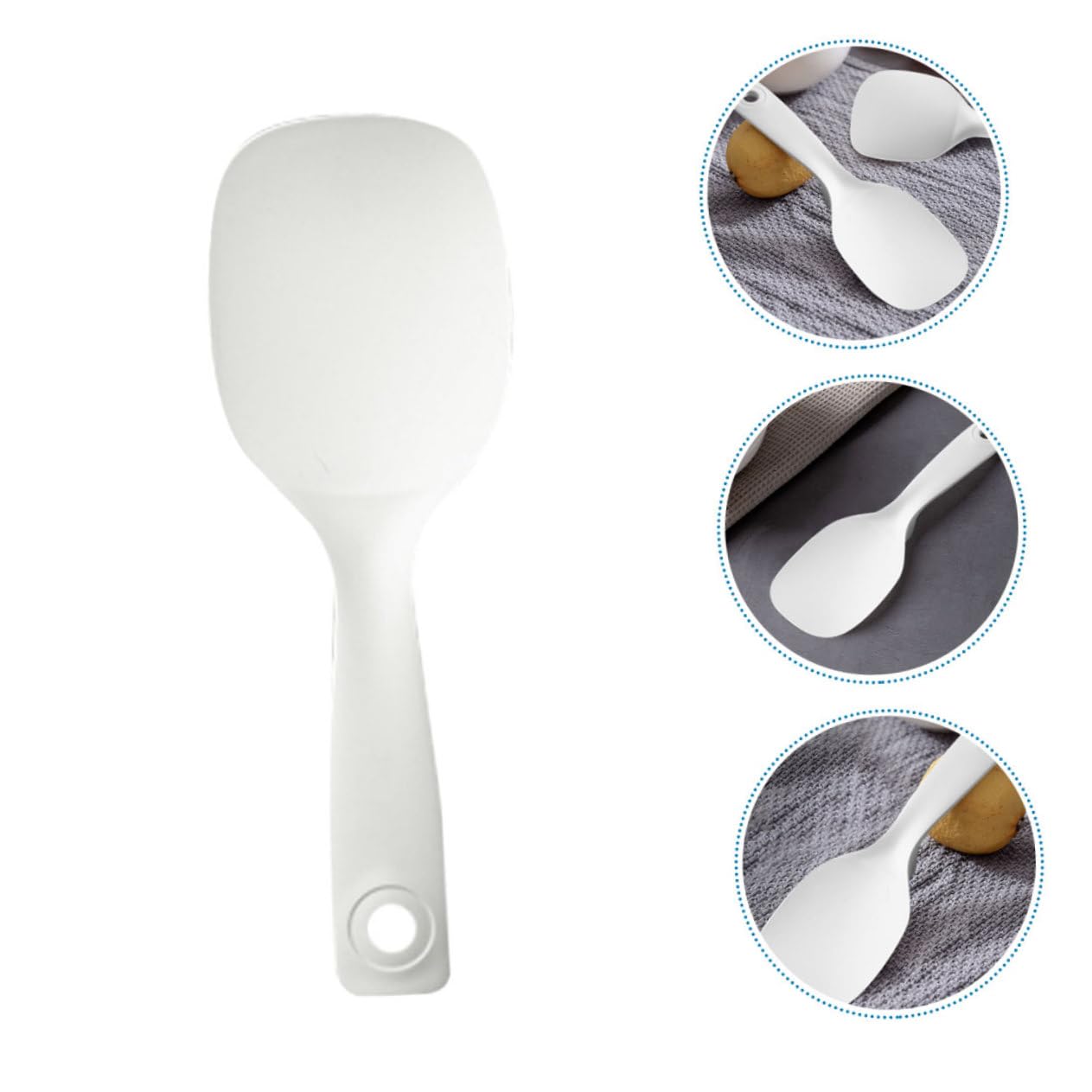 UTHCLO Rice Spoon Rice Server Rice Serving Spatula Rice Cooker Spatula Potato Server Spatula Rice Ladle Spoon Rice Scooper Plastic Rice Paddle Food Grade Pp White Non Stick Pan