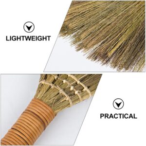 BESTOYARD 2pcs Small Whisk Broom Natural Grass Broom Handheld Sweeping Broom Vietnamese Straw Soft Broom Dirt Debris Brush Head for Sofa Car Corner Asian Broom