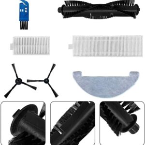 Side Brushes Water Tank Air Filters Mop Accessory Kit Compatible with 360 P7 Robot Vacuum