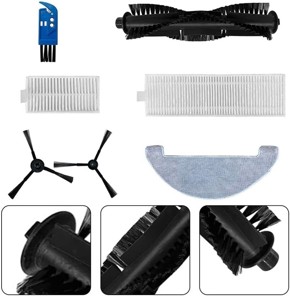 Side Brushes Water Tank Air Filters Mop Accessory Kit Compatible with 360 P7 Robot Vacuum