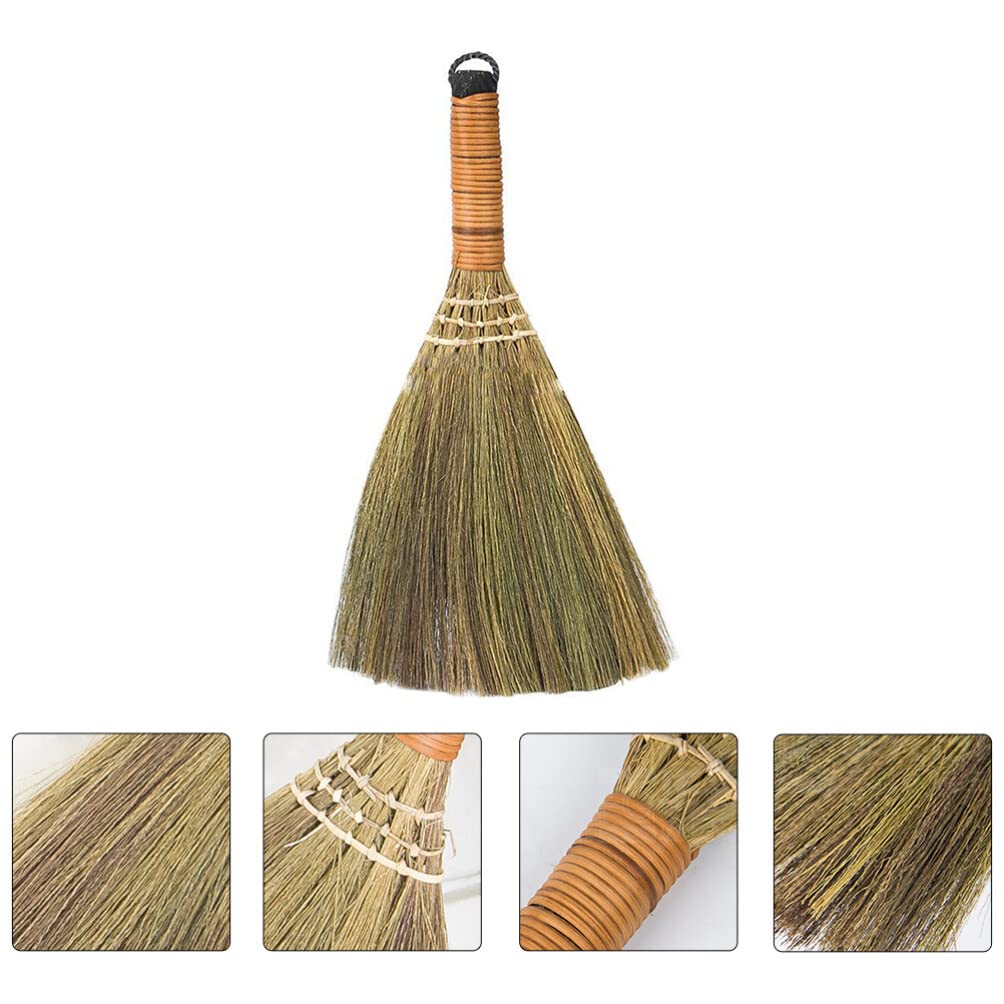 BESTOYARD 2pcs Small Whisk Broom Natural Grass Broom Handheld Sweeping Broom Vietnamese Straw Soft Broom Dirt Debris Brush Head for Sofa Car Corner Asian Broom