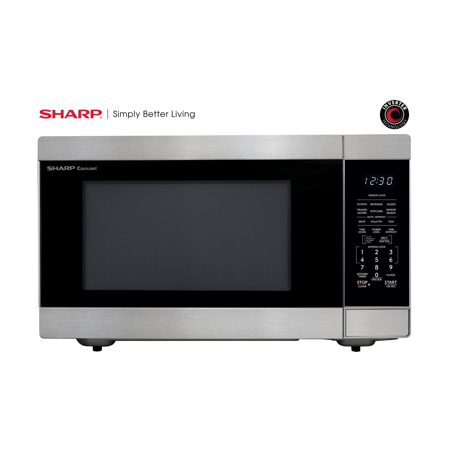 SHARP SMC2266KS Oven with Removable 16.5" Carousel Turntable, Cubic Feet, 1200 Watt Countertop Microwave, 2.2 CuFt, Stainless Steel