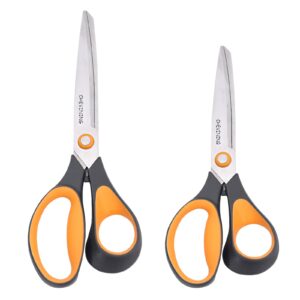 chevining 7" 8" all purpose scissors utility scissors for office home supplies,crafting scissors 2 pack,right handed,different size