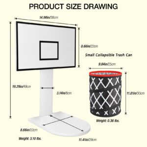 Trash Can Basketball Hoop,Basketball Trash Can,Waste Basket,Basketball Gift,Basketball Trash Can Holder for Home,Bedroom,Office,Gym,Including 1pc Pop Up Garbage Can,Size 9.8" X 11.8",Wood Backboard