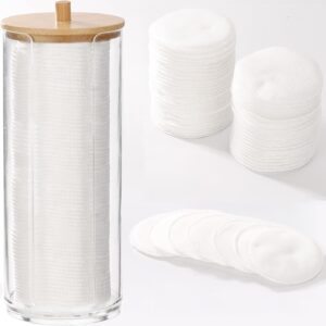 cotton pads holder set, cotton rounds organizer bathroom clear cotton pads storage jar, 100pcs cotton pads