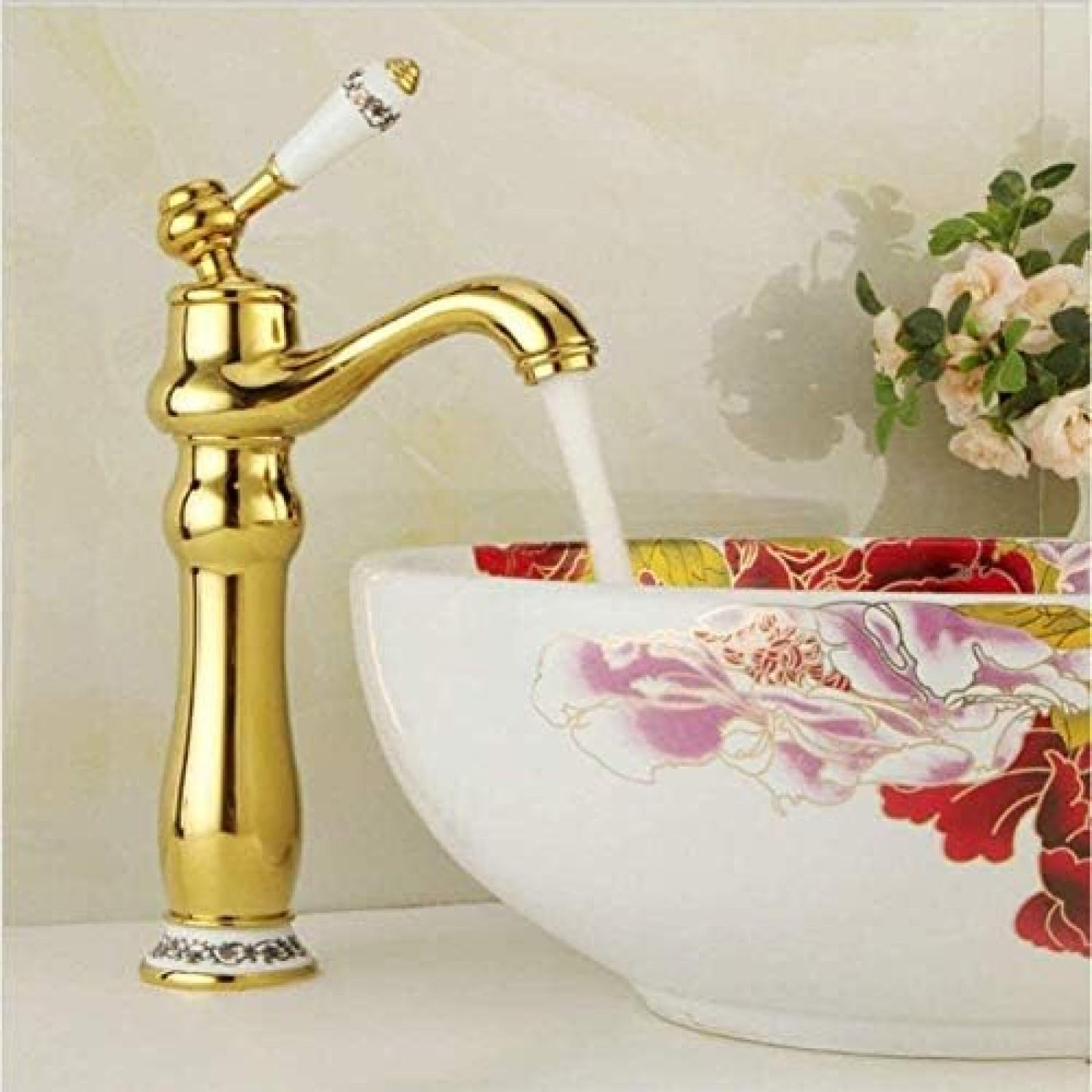 Kitchen Taps Basin Taps Gold Plating Copper Mixer Taps One-Hand Bath