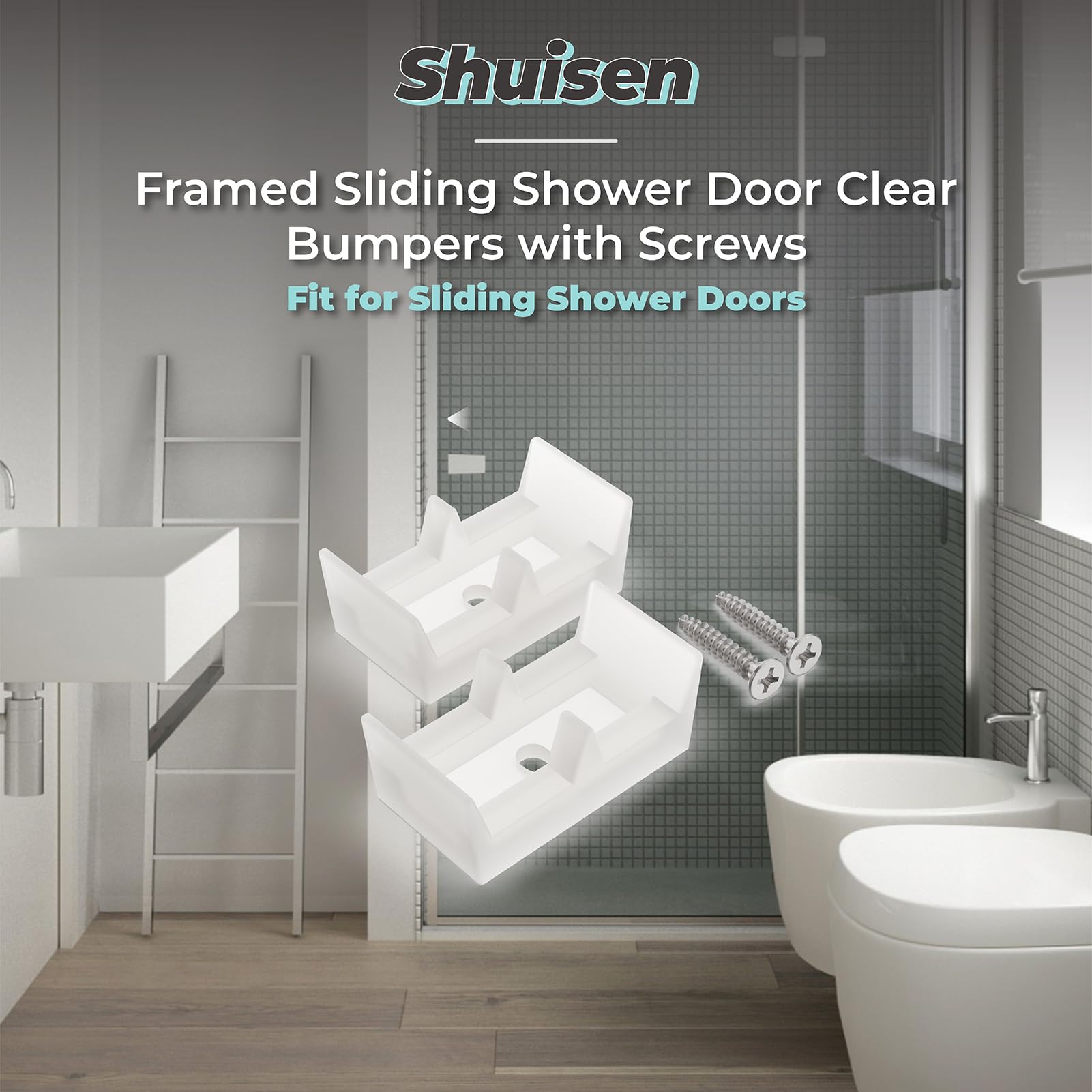 Framed Sliding Shower Door Opaque Bumpers Suitable for All Kinds of Shower Glass Moving Doors,Clear Shower Doors Bumper Pads Ideal for Use with Sliding Tub Enclosure,Shower Door Replacement Parts,2 Pc