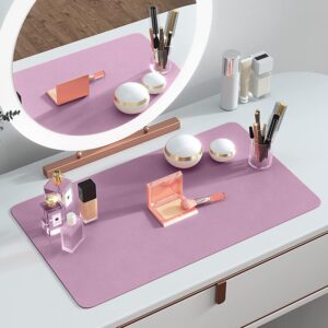 makeup mat for vanity top protector, cover work table waterproof, oilproof dustproof smooth and soft, purple 23.6"x11.8"from nemohome