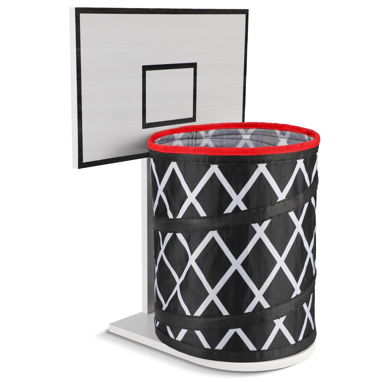 Trash Can Basketball Hoop,Basketball Trash Can,Waste Basket,Basketball Gift,Basketball Trash Can Holder for Home,Bedroom,Office,Gym,Including 1pc Pop Up Garbage Can,Size 9.8" X 11.8",Wood Backboard