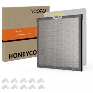 yoopai honeycomb laser bed 500x500mm honeycomb working table with aluminum panel for laser cutter engraver accessories, desktop protection, fast heat and smoke dissipation 19.7"x19.7"