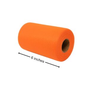 Singer Orange Tulle Fabric Rolls 6 Inch by 100 Yards (300 ft)