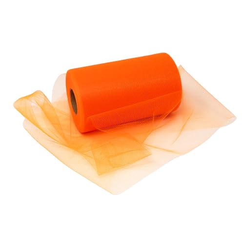 Singer Orange Tulle Fabric Rolls 6 Inch by 100 Yards (300 ft)