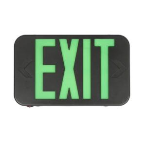 lithonia lighting exrg b el m6 led exit sign with switchable red and green letters, california certified, nickel metal hydride battery, black