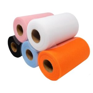 Singer Orange Tulle Fabric Rolls 6 Inch by 100 Yards (300 ft)