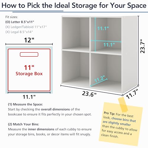 HOMES: Inside + Out Apexa 3-Tier Stackable Wood Bookcase with Doors, Cube Storage Organizer Shelves, Small Food Pantry Cabinet, Dorm Teen Room Decor & Bedroom, Home Office, Kitchen, White