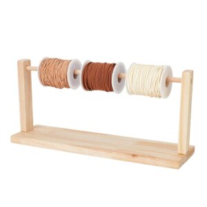 hobbiesay 1 set ribbon rack wood bobbins stand gift wrapping ribbon holder wire spool rack ribbon rack sewing yarn storage organizer washi tape storage holder for crafting supplies