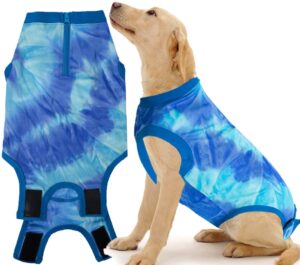 wabdbaly dog surgery recovery suit male neuter large onesie,tie dye blue xx-large