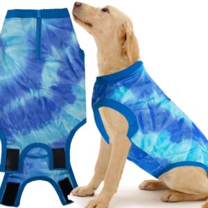 Wabdbaly Dog Surgery Recovery Suit Male Neuter Large Onesie,Tie Dye Blue XX-Large